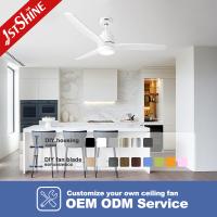 China 52 Inch Solid Wood Ceiling Fan with DC Motor and LED Lighting for Modern Living Spaces for sale