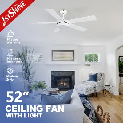 China 52 Inch Modern Ceiling Fan with LED Light and Energy Saving DC Motor for Whisper Quiet Operation for sale