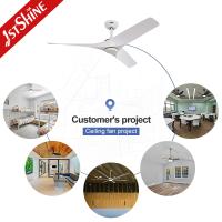 China 52 Inch Modern White Ceiling Fan with Silent DC Motor and 3 ABS Blades for sale