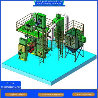 China Electric Fuel Online Continuous Single Strand Wire Rod Shot Blasting for Bars Descaling for sale