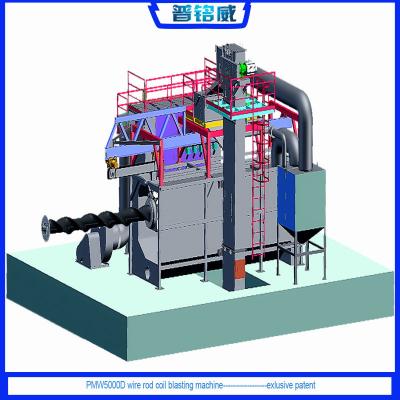 China Thin Wire Six Ramming Head Colorful Blue and Green Color Wire Rod Shot Blasting Machine for sale