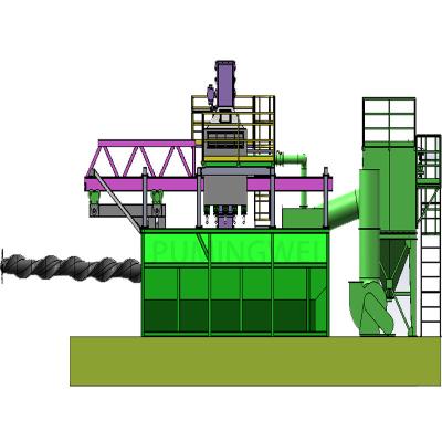 China Customized PLC Mobile Mandrel Wire Rod Coil Shot Blasting Machine For Your Requirement for sale