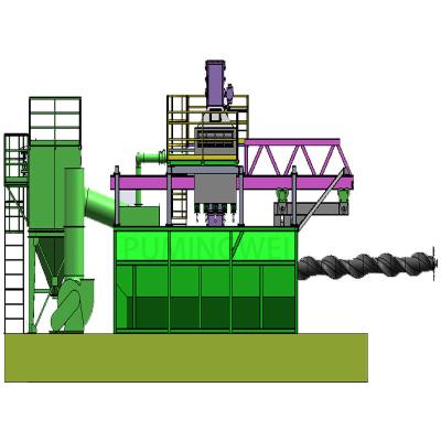 China High Cleanliness PMW5000D 3D Wire Rod Coil Shot Blasting Machine with Mobile Mandrel for sale