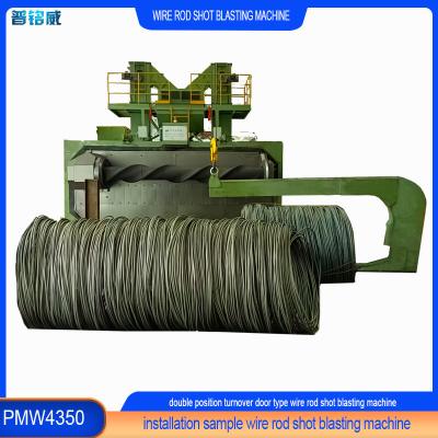 China High Cleanliness Dual Position Swing Door Type Wire Rod Coil Shot Blasting Machine PMW4350 for sale