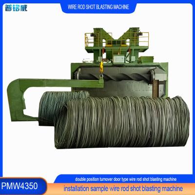 China Wire Rod Coil Shot Blasting Machine 0.2-0.3% Wire Loss and 4.35m Cantilever Mandrel Length for sale