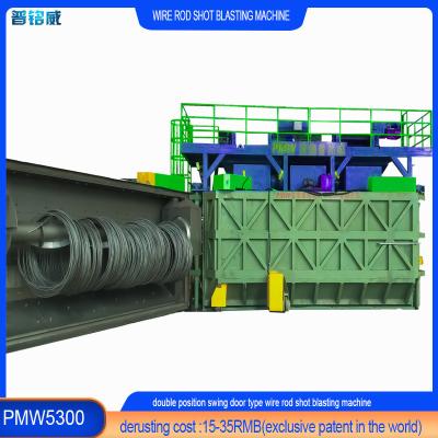 China Manganese Steel Guard Liner Wire Rod Coil Shot Blasting Machine for Derusting Cost 15-35RMB/T for sale
