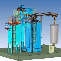 China Q37 Series Overhead Hanger Hook Type Shot Blasting Machine for Cleaning Blue Colors for sale