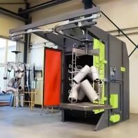 China Customization Straight Rail Type Hook Hanger Shot Blasting Machine for 2500kg Capacity for sale