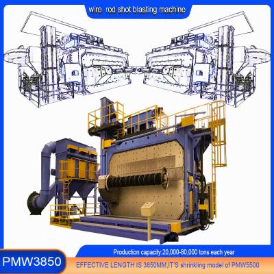 China Rust Proof Frequency Control Wire Rod Coil Shot Blasting Machine PMW3850 10-20 R/Min for sale