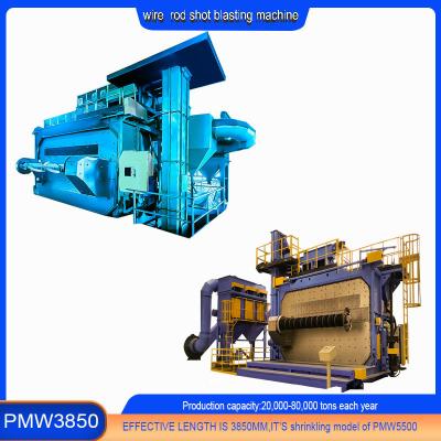China PMW 5500 Custom Turnover Door Type Descaling Equipment Wire Rod Coil Shot Blasting Machine for sale