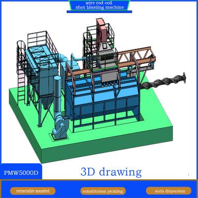 China Production Efficiency 2-4coils Per Hour Hanging Wire Rod Coil Shot Blasting Machine for sale