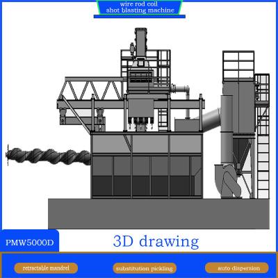 China Advanced Pumingwei Wire Rod Coil Shot Blasting Machine with Screw Conveyor System for sale