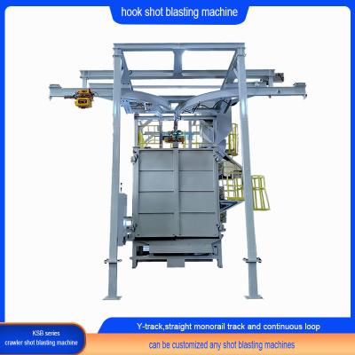 China Spinner Hanger Shot Blasting Machine with Y Track and Customized Crawler Abrator for sale