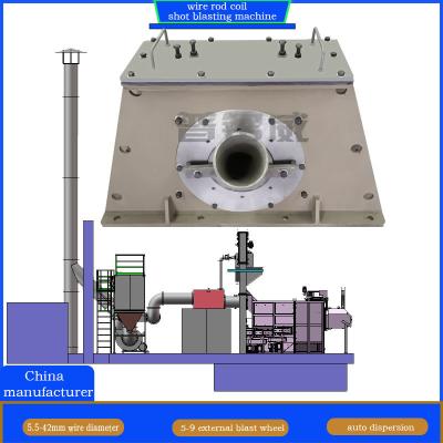 China Wire Rod Shot Blasting Machine with Reasonable Rust Protection and Blast Wheel Layout for sale
