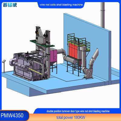 China 30 Kw Single Blast Wheel Wire Rod Coil Shot Blasting Machine with Customizable Options for sale