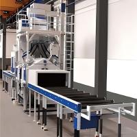China 5000 Cubic Meter Per Hour Dust Collector Roller Conveyor Type Shot Blasting Machine for sale