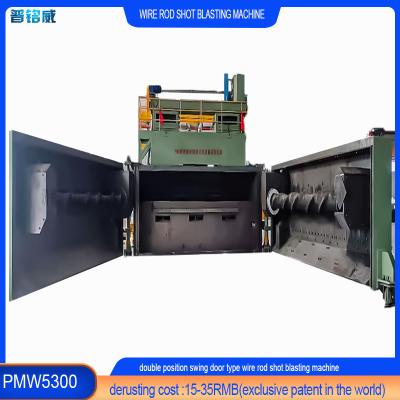 China Wire Coil Rod Shot Blasting Machine for 4-10 Coils Per Hour Production Alloy Steel Wire for sale