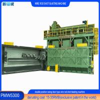 China Green Colors Swing Door Wire Stock Shot Blasting Machine for Welding Wire Metal Surface for sale