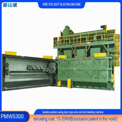 China Green Colors Swing Door Wire Stock Shot Blasting Machine for Welding Wire Metal Surface for sale