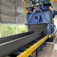 China Roller Conveyor Type Special Shot Blasting Machine for Steel Tube Yellow and Blue Color for sale