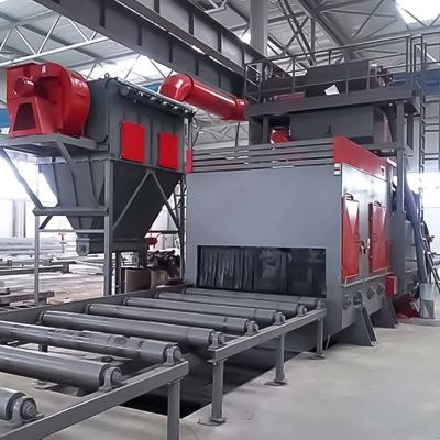 China 4*11kw Impeller Head Power Roller Conveyor Shot Blasting Machine for Steel Sheet Derusting for sale