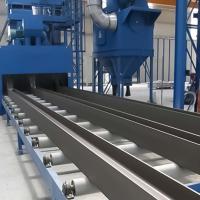 China 4*11kw Impeller Head Power Roller Conveyor Shot Blasting Machine for Steel Sheet Derusting for sale