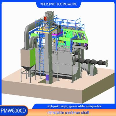 China 2-4 Coils Per Hour Production Efficiency Hanging Retractable Shot Blasting Machine for sale
