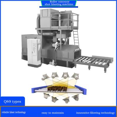 China Electric Roller Conveyor Shot Blasting Cleaning Machine for Cleaning Workpiece Surfaces for sale