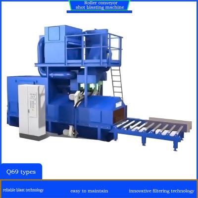 China Roller Conveyor Shot Blasting Machine for Dust-free Cleaning and Unloading One Included for sale
