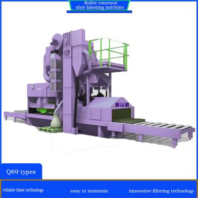 China 800mm Pitch Roller Conveyor Shot Blasting Machine with 4*11kw Impeller Head Power and One for sale
