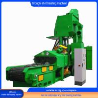 China Electric Roller Conveyor Shot Blasting Machine for Paint Stripping in Yellow and Blue for sale