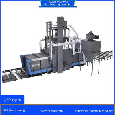 China Corrosion Removal Made Easy Roller Conveyor Shot Blasting Machine with Crawler Abrator for sale