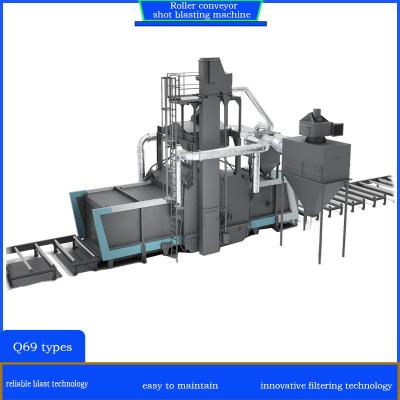 China High Cleanliness Roller Conveyor Shot Blasting Machine for Sheet Metal and Profile Renewal for sale
