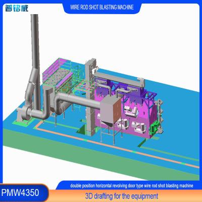 China Rust and Corrosion Proof Wire Coil Rod Shot Blasting Machine with 0.2-0.3% Wire Loss for sale