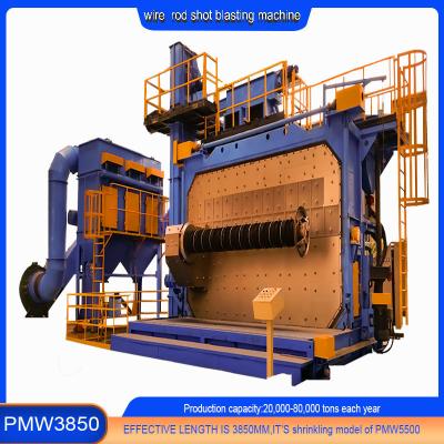 China 3-8 Coils Per Hour Wire Stock Shot Blasting Machine for Coil Rod Production 9.5*6.1*6.9m for sale