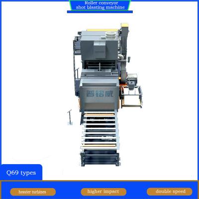 China Impeller Head Power 4*11kw Roller Conveyor Shot Blasting Machine for Mill Scale Removal for sale