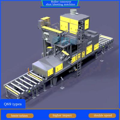 China 5000 Cubic Meter Per Hour Capacity Dust Collector Roller Conveyor Shot Blasting Machine for sale