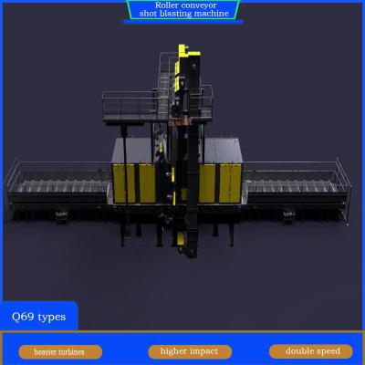 China Continuous Parts Transport Roll Conveyor Shot Blasting Machine Electric and Customizable for sale