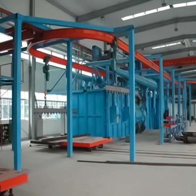 China High Cleanliness Q Series Overhead Conveyor Rail Shot Blasting Machine for Market for sale