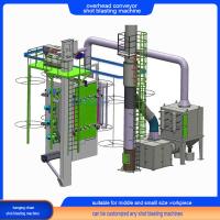 China Residue Free Chamber Overhead Straight Rail Continuous Conveyor Shot Blasting Machine for sale
