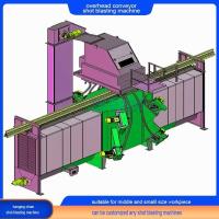 China Electric Overhead Straight Rail Conveyor Shot Blasting Machine with Multiple Colors for sale