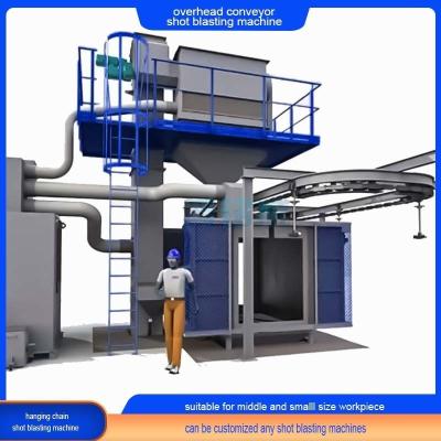 China Overhead Catenary-Through Shot Blasting Machine with Degreasing Overhead Chain Monorail for sale
