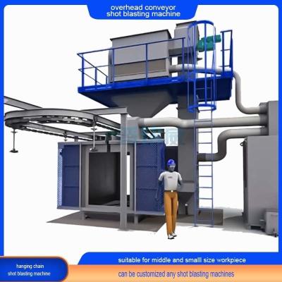 China Critical Cleaning Overhead Conveyor Shot Blasting Machine for High Volume Production for sale