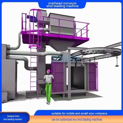 China 20t Overhead Chain Hook Conveyor Shot Blasting Machine High Cleanliness Manufactured for sale
