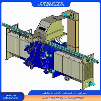 China High Operational Safety Overhead Straight Rail Hook Conveyor Shot Blasting Machine for sale