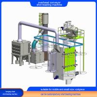 China Monorail Hanger Shot Blasting Machine with Sheet Metal Pieces Terms of Payment T/T and So for sale