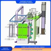 China Monorail Hanger Shot Blasting Machine with Sheet Metal Pieces Terms of Payment T/T and So for sale