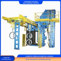 China Monorail Hanger Shot Blasting Machine with Sheet Metal Pieces Terms of Payment T/T and So for sale