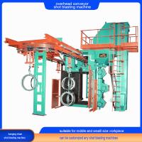 China Monorail Hanger Shot Blasting Machine with Sheet Metal Pieces Terms of Payment T/T and So for sale