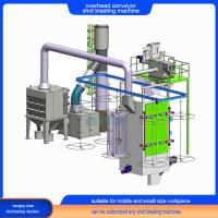 China Monorail Hanger Shot Blasting Machine with Sheet Metal Pieces Terms of Payment T/T and So for sale